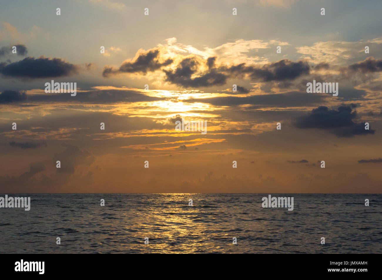 Summer sea sunset, the sun, waves and clouds, beautiful dramatic ...