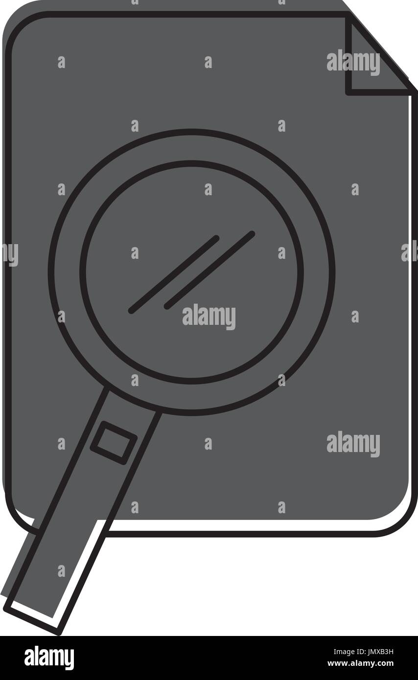 paper document with magnifying glass Stock Vector Image & Art - Alamy