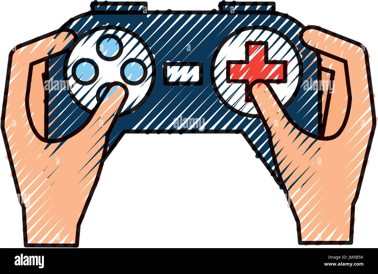 hands with video game control icon Stock Vector Image & Art - Alamy