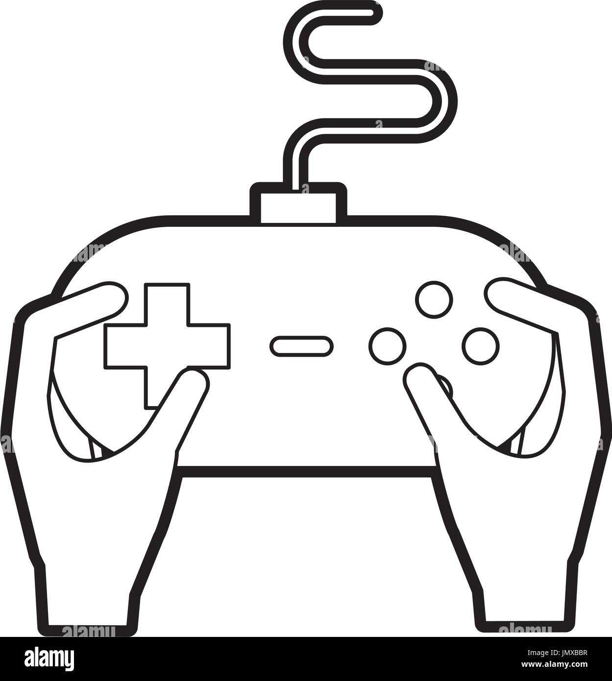hands with video game control icon Stock Vector Image & Art - Alamy