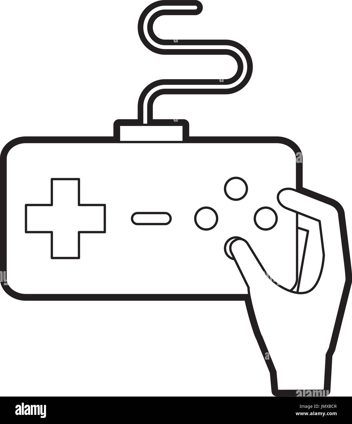 hands with video game control icon Stock Vector Image & Art - Alamy
