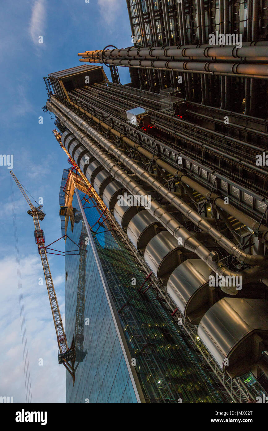 City of London, EC3, London, United Kingdom. Construction work being ...