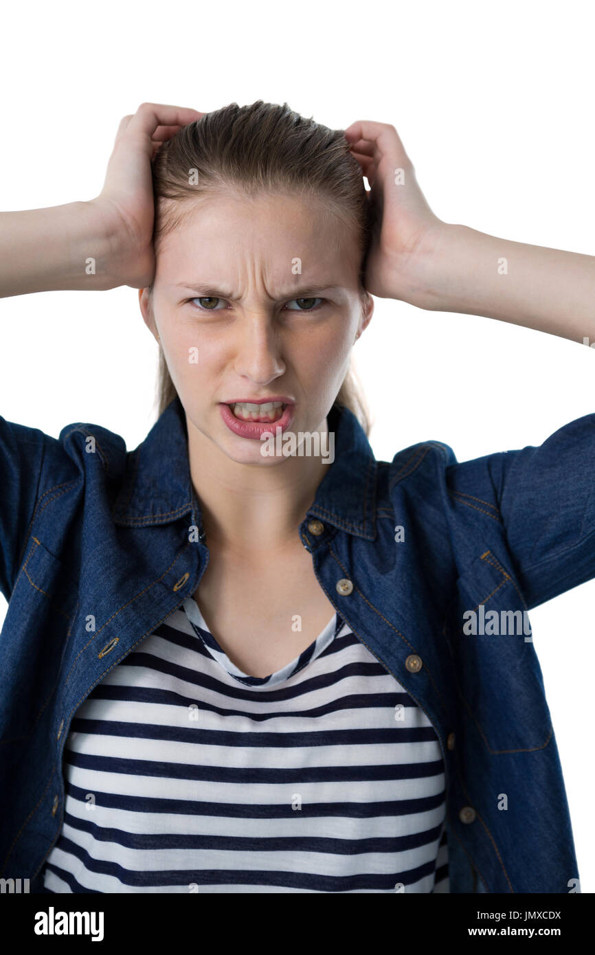 Girl scratching her head hi-res stock photography and images - Alamy