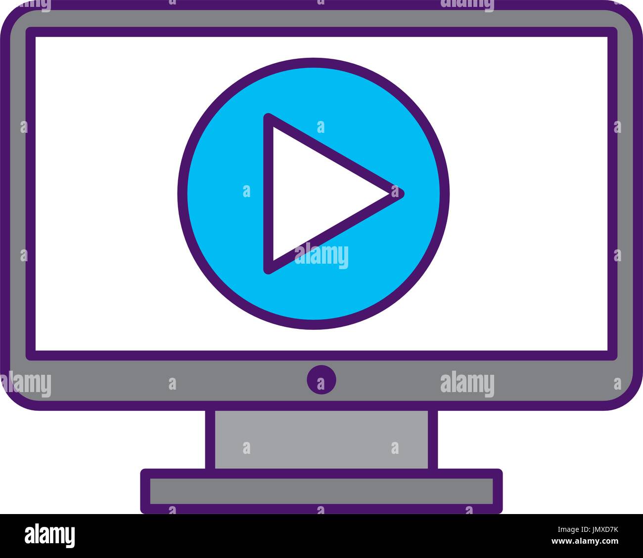 computer desktop with play button Stock Vector Image & Art - Alamy