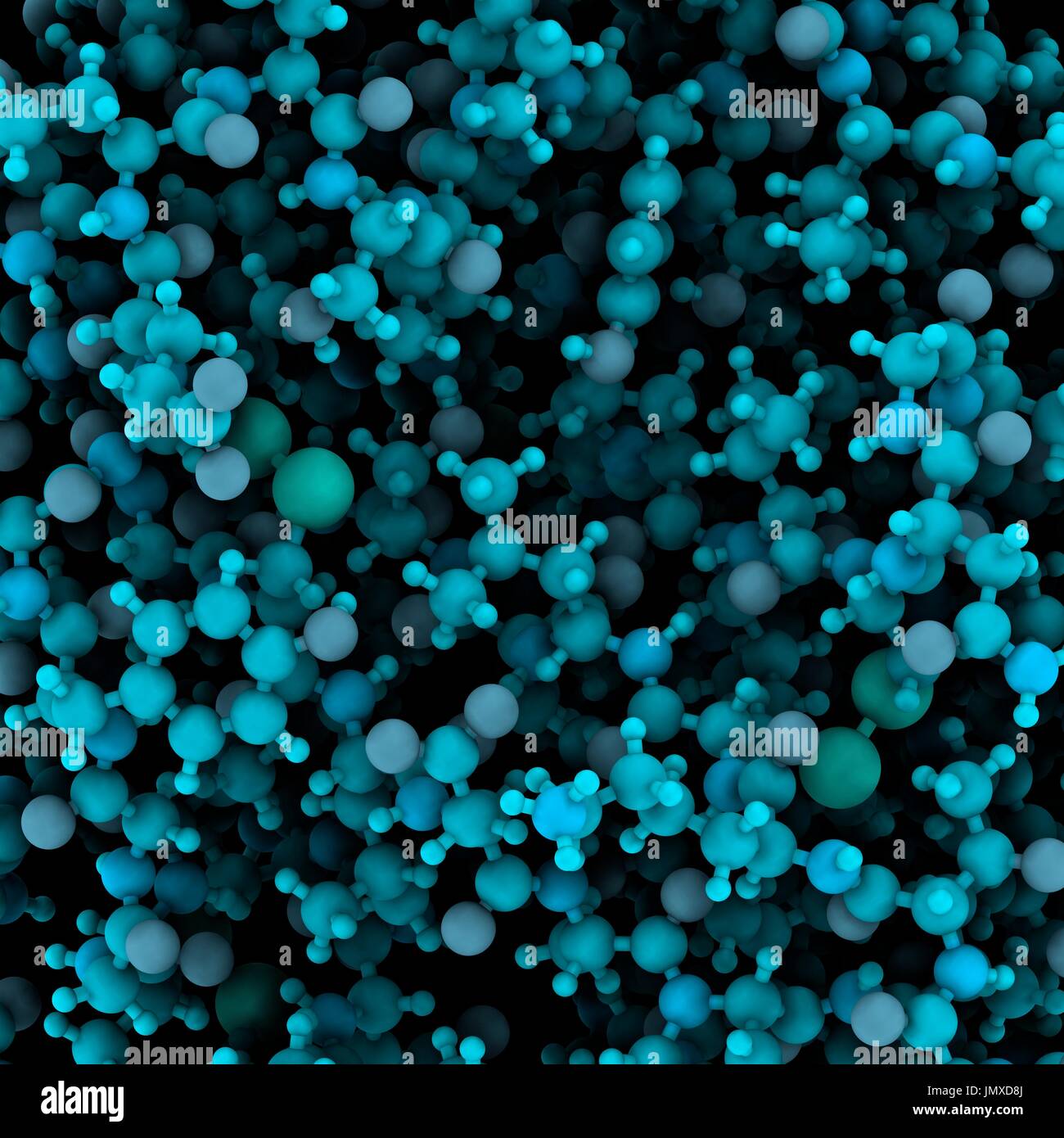 Atomic level close-up of the trypsin digestive enzyme surface. View of ...