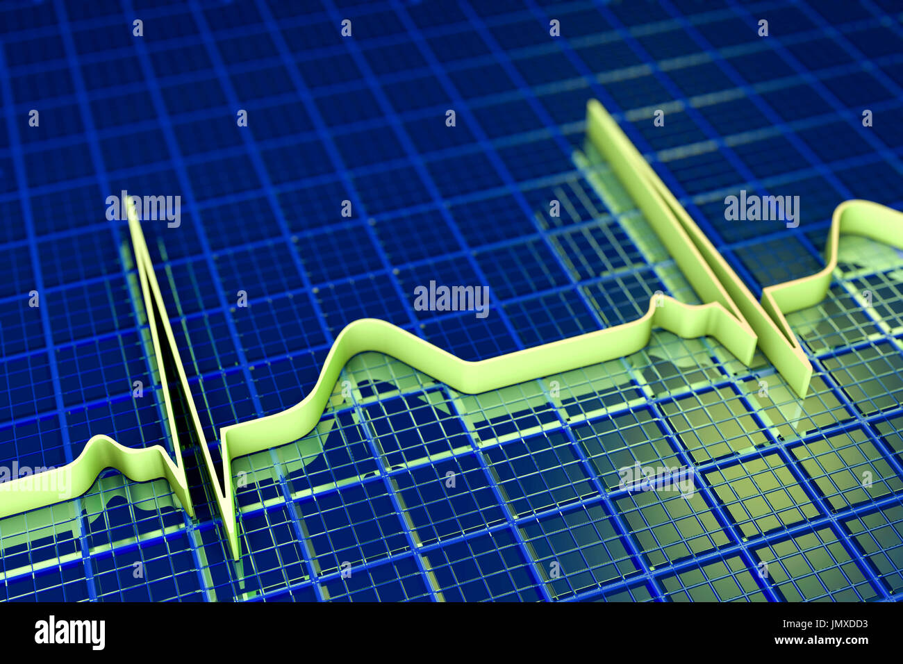 ECG. Computer illustration of an electrocardiogram (ECG) showing a ...