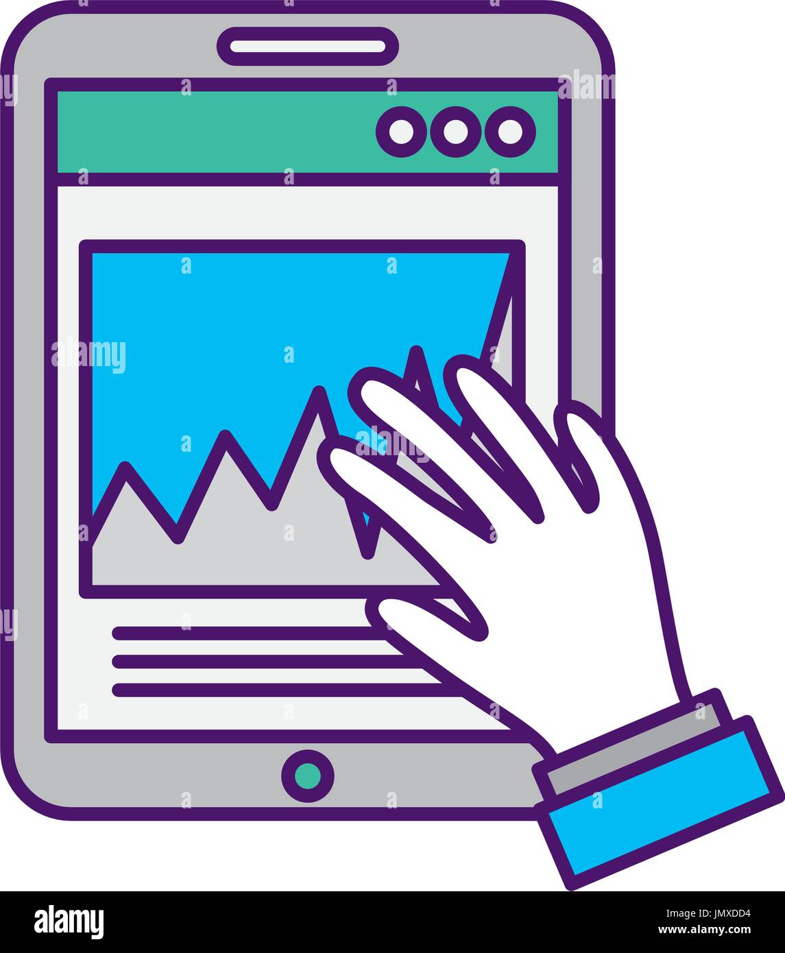 hand user with smartphone device isolated icon Stock Vector Image & Art ...