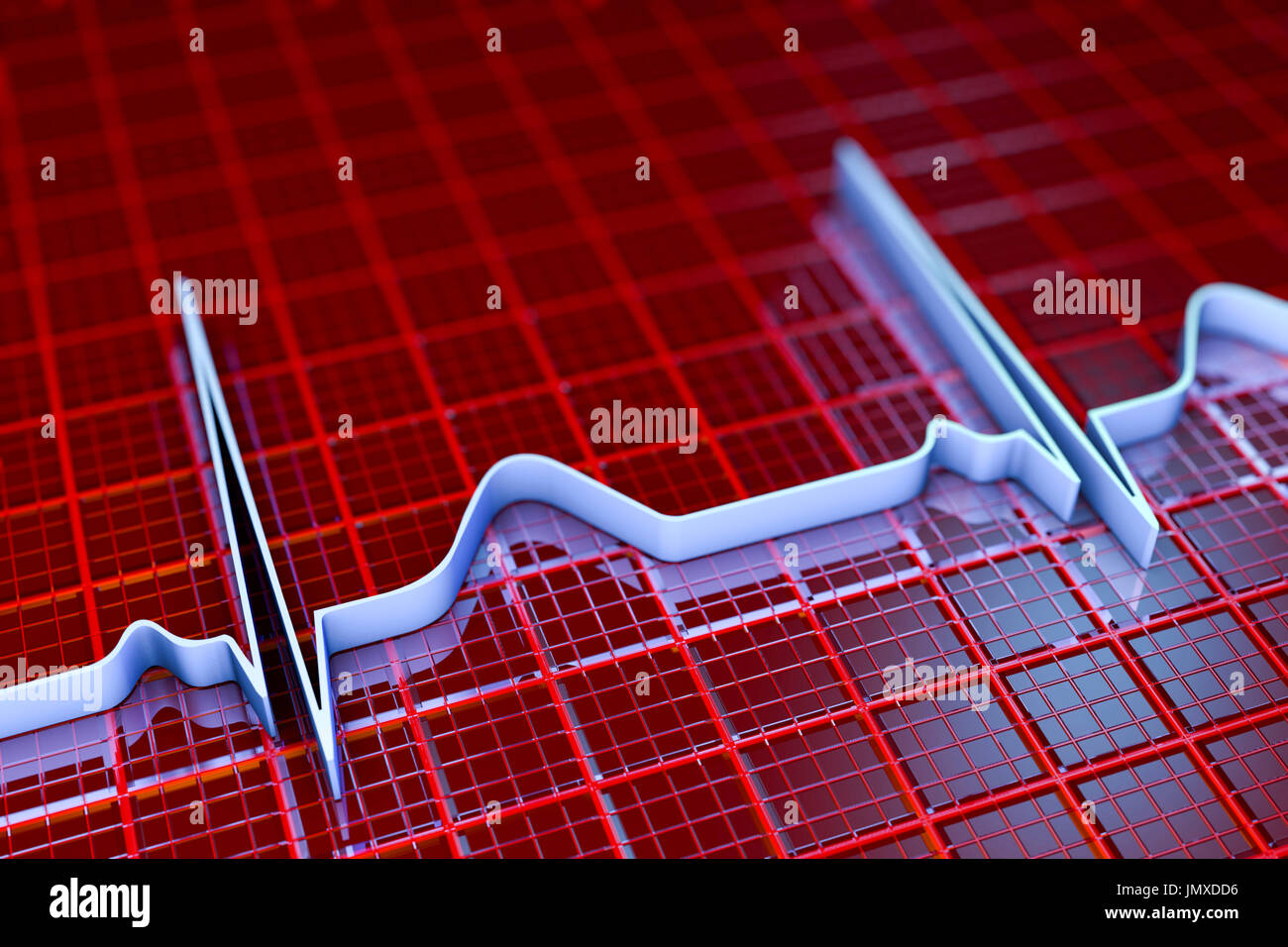 ECG. Computer illustration of an electrocardiogram (ECG) showing a ...