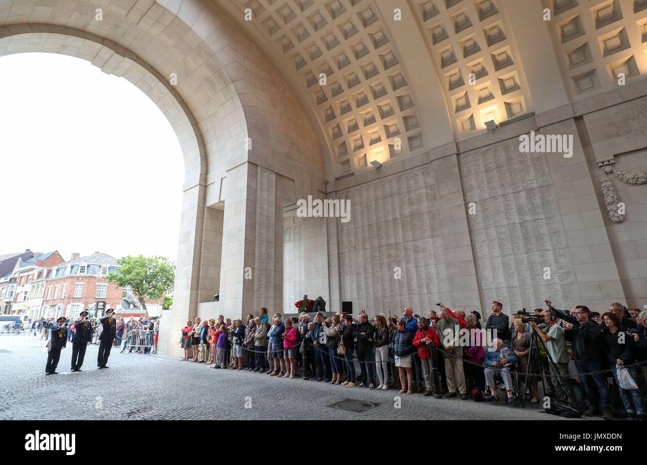 The Last Post is sounded inside the Menin Gate in Ypres, ahead of ...