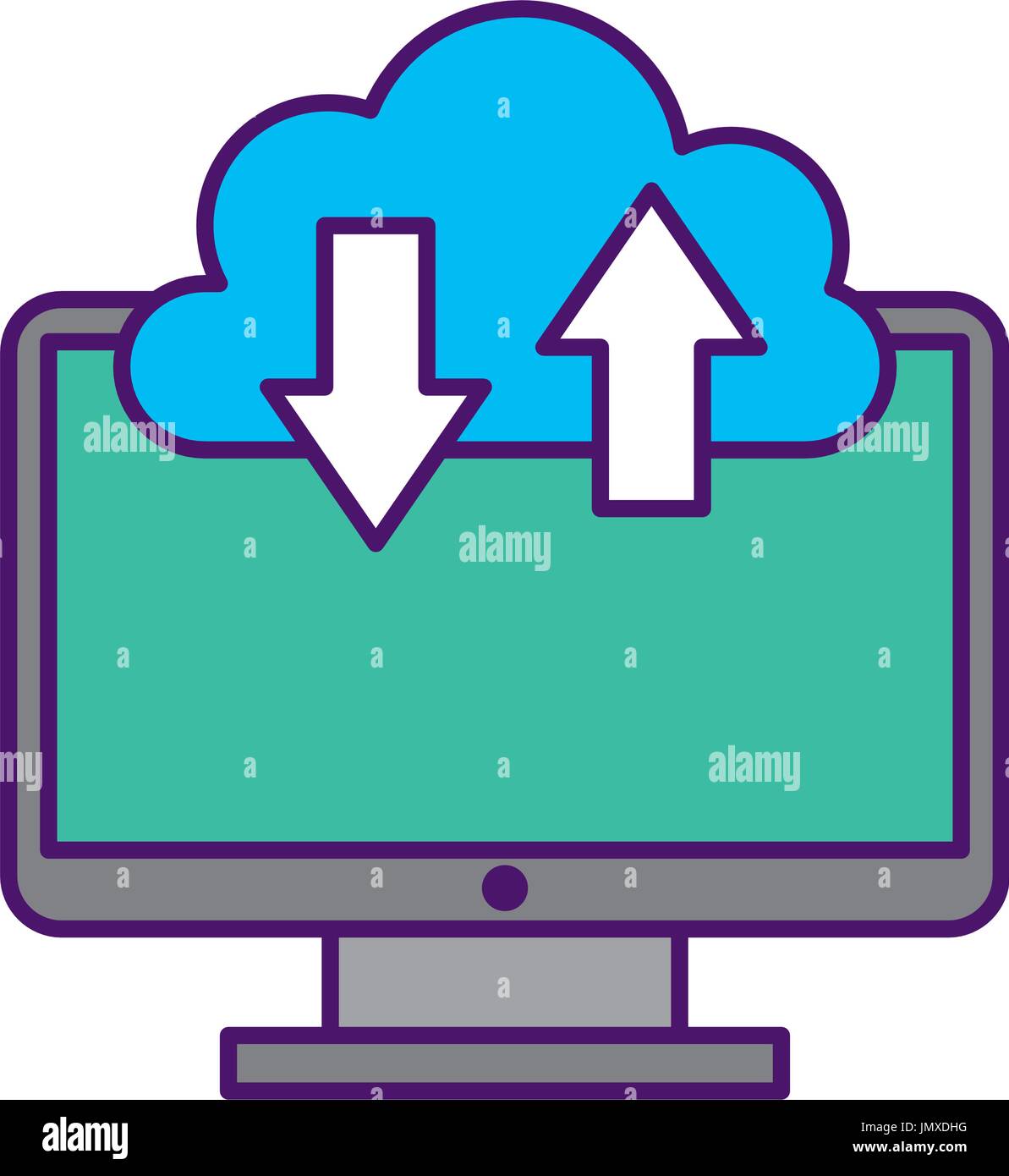 computer desktop with cloud computing Stock Vector Image & Art - Alamy