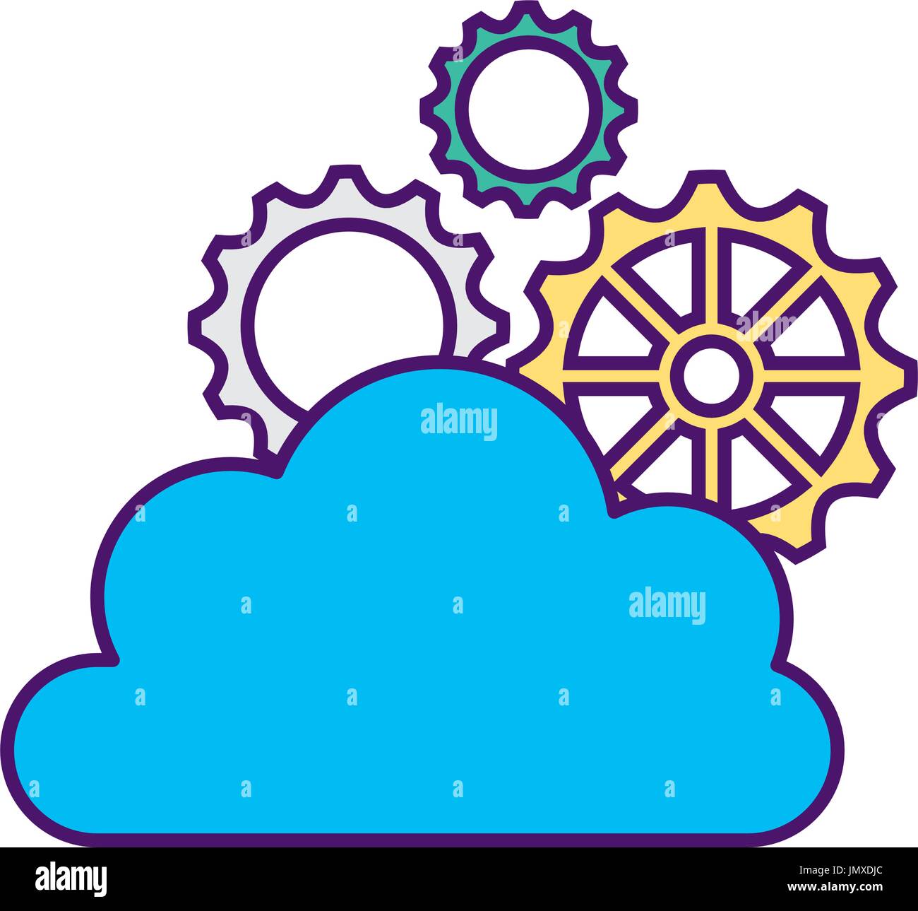 cloud computing with gears Stock Vector Image & Art - Alamy