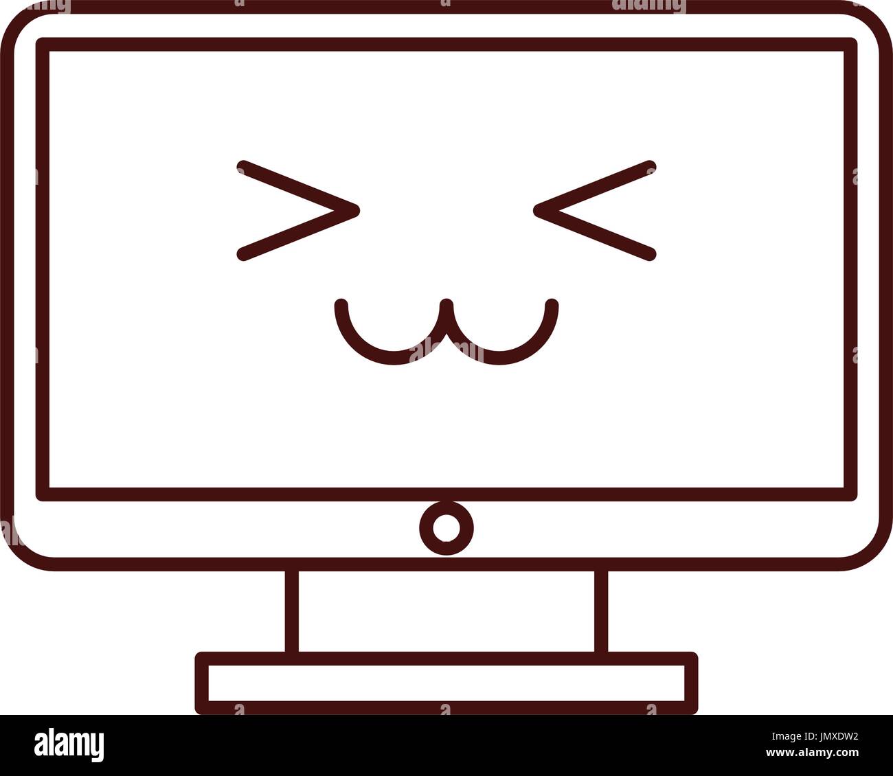 computer desktop kawaii character Stock Vector Image & Art - Alamy