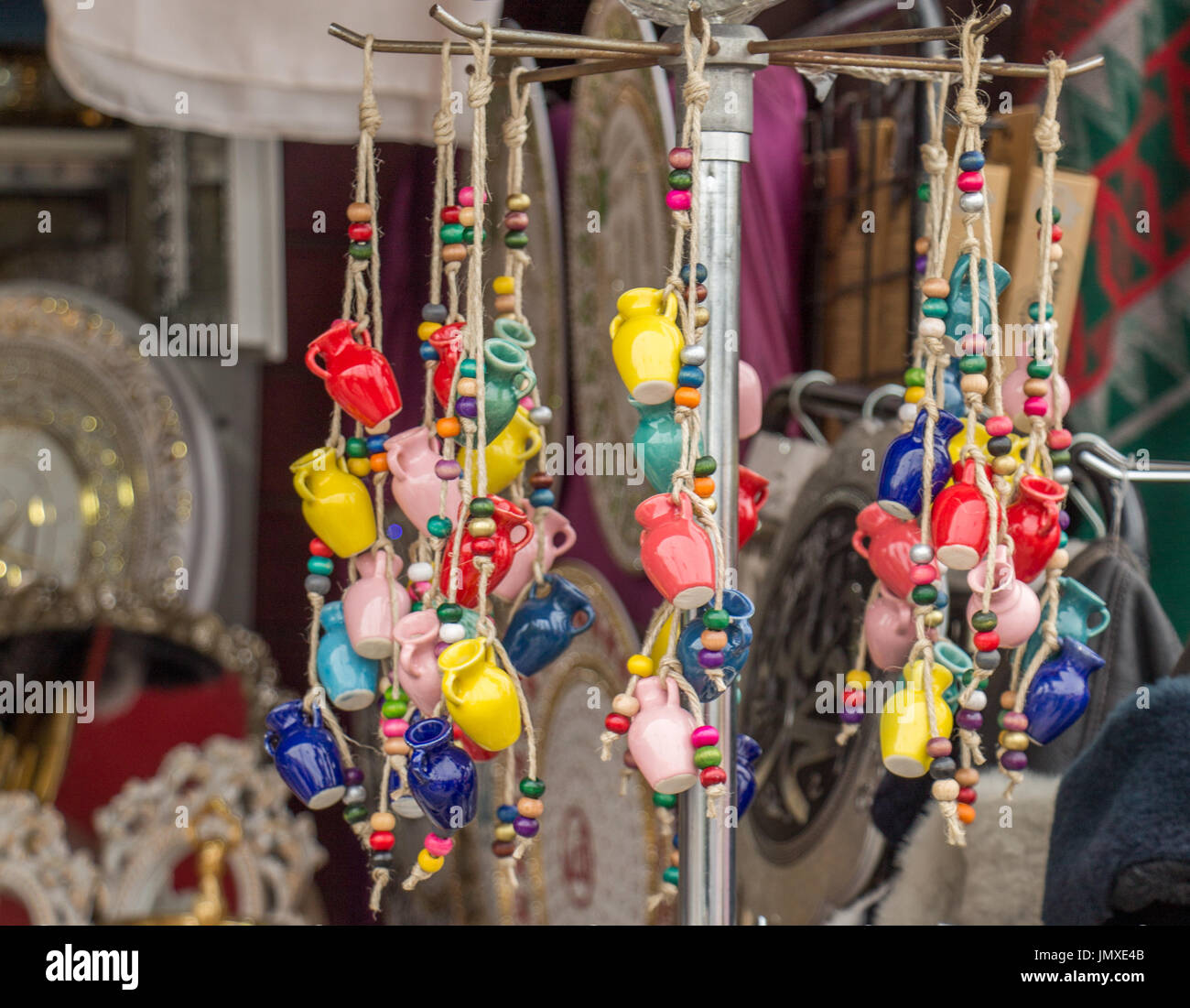 Traditional clay pottery for sale at the market Stock Photo - Alamy