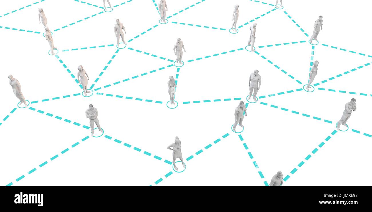 Community Population of Men and Women Workers Linked Together Stock ...