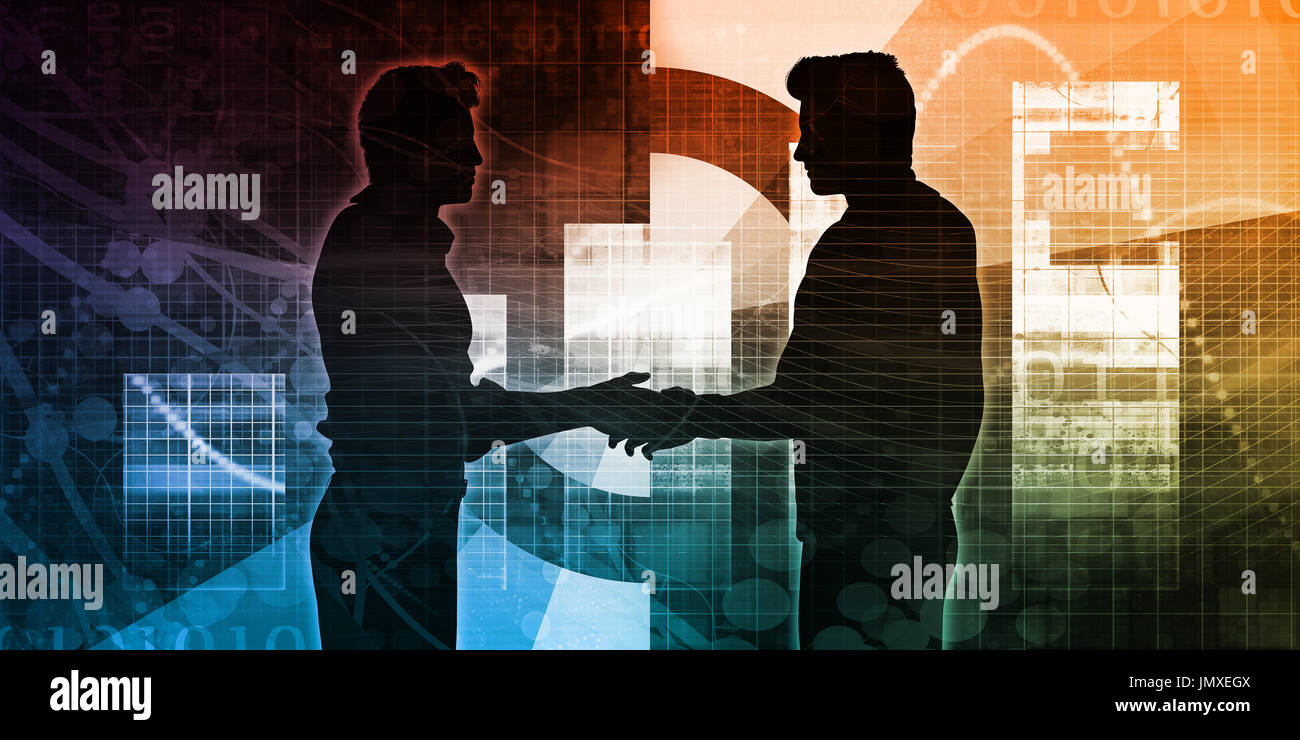 Business Partners with a Handshake Concept Silhouette Stock Photo - Alamy