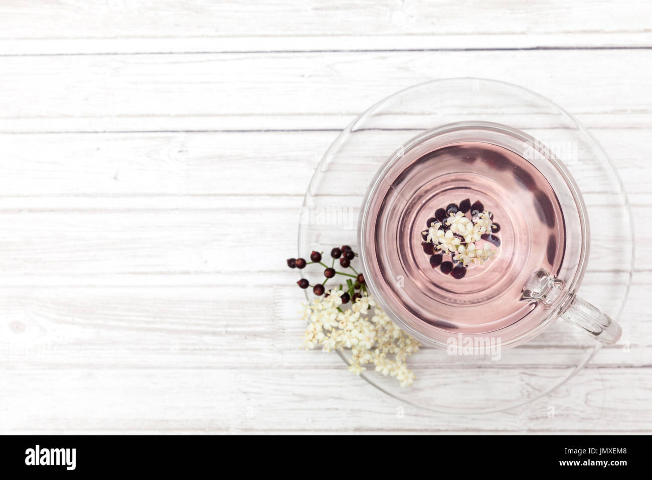 Elderberry (Sambucus nigra) infusion in water Stock Photo - Alamy