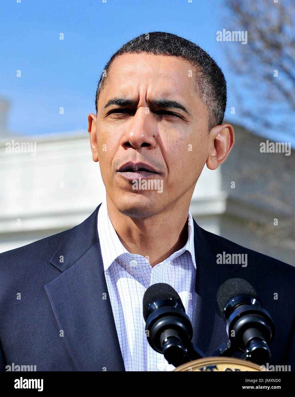 United States President Barack Obama makes a statement outside the Oval ...