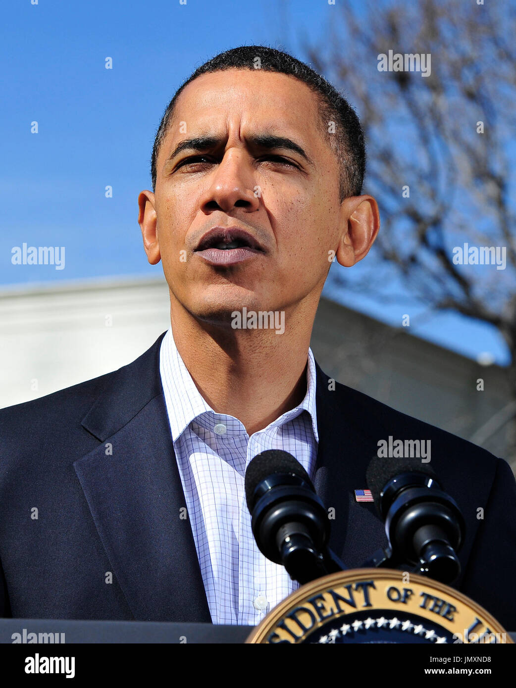 United States President Barack Obama makes a statement outside the Oval ...