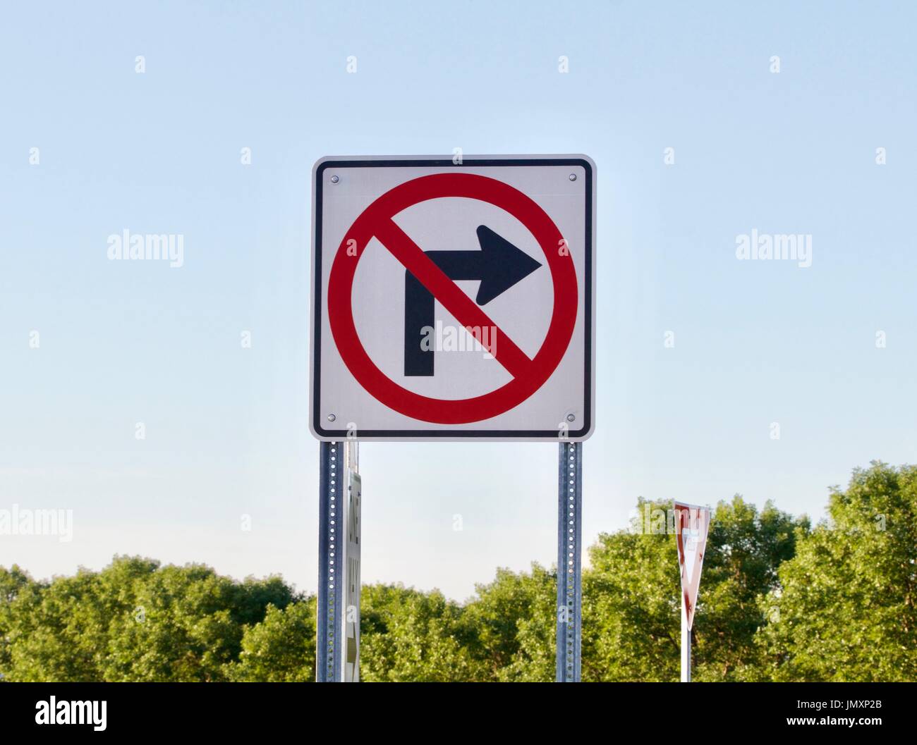 No right turn sign Stock Photo - Alamy