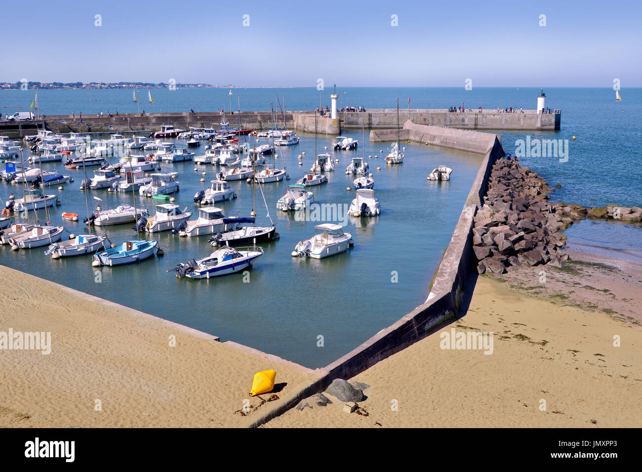Aerial view of port of Saint-Michel-Chef-Chef in the Loire-Atlantique ...