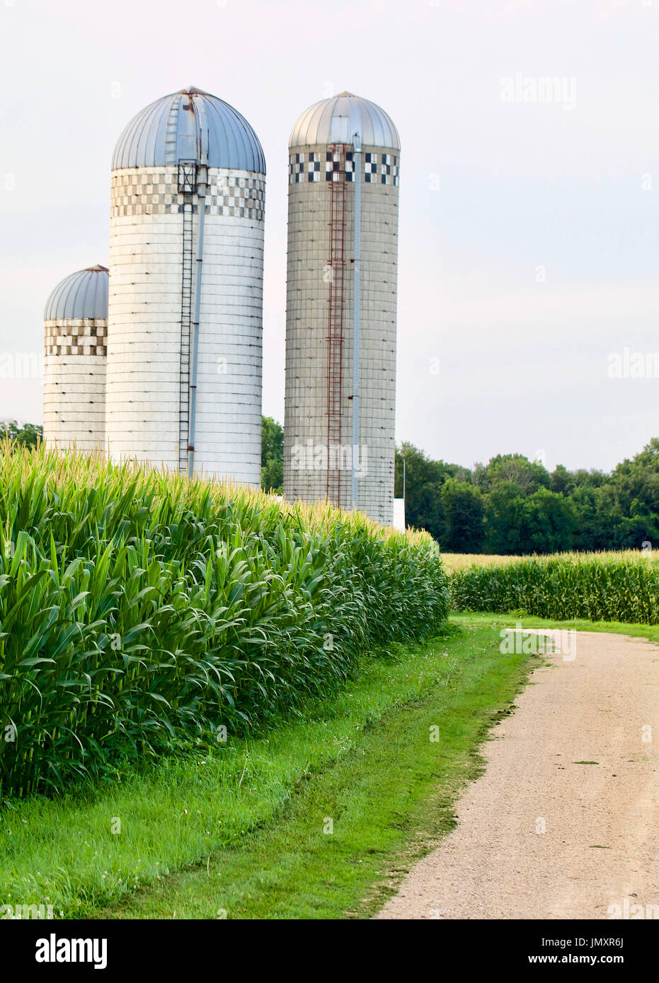 Three farm silos Stock Photo - Alamy