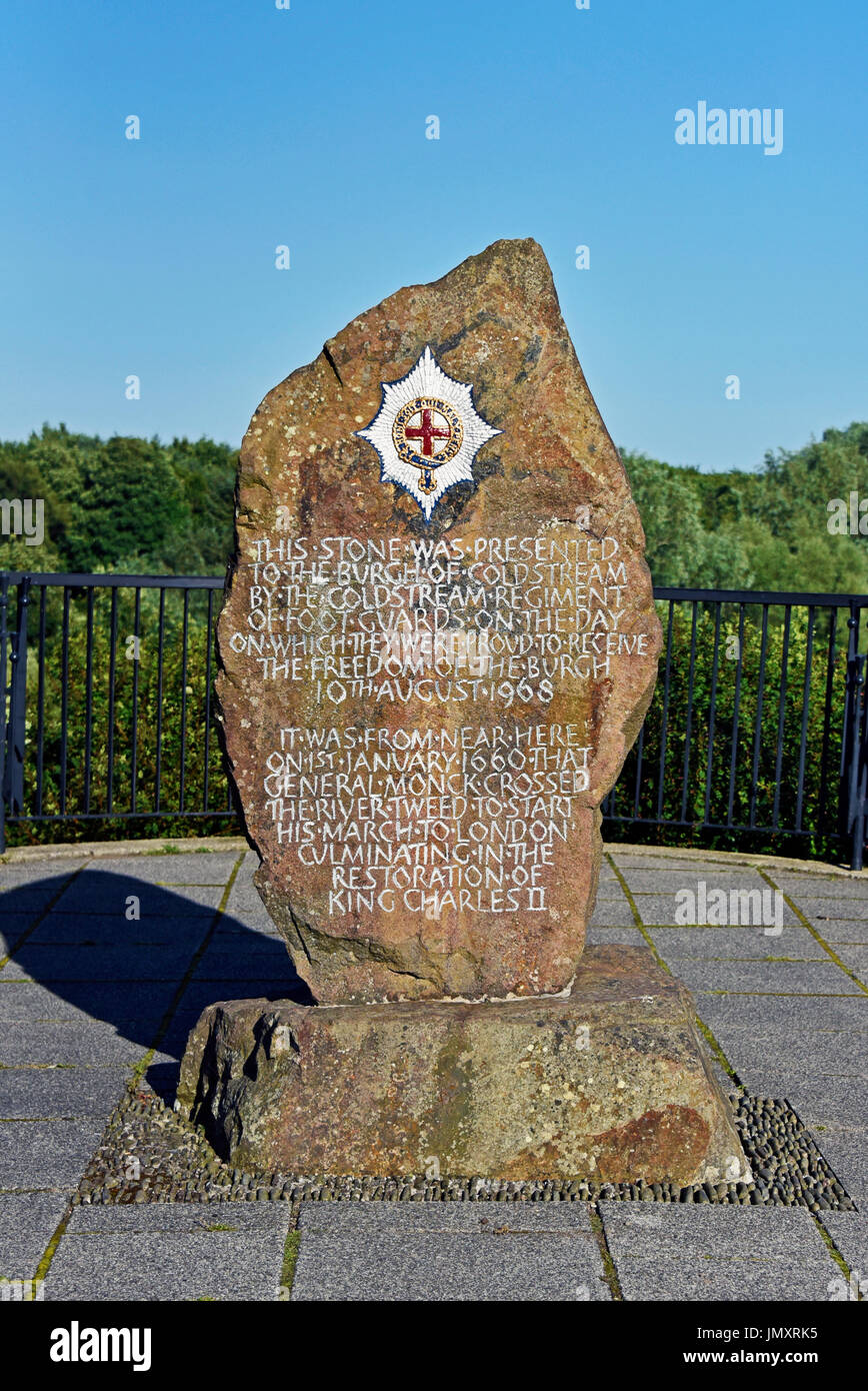 Coldstream Guards Memorial Stone. Henderson Park, Coldstream, Scottish ...