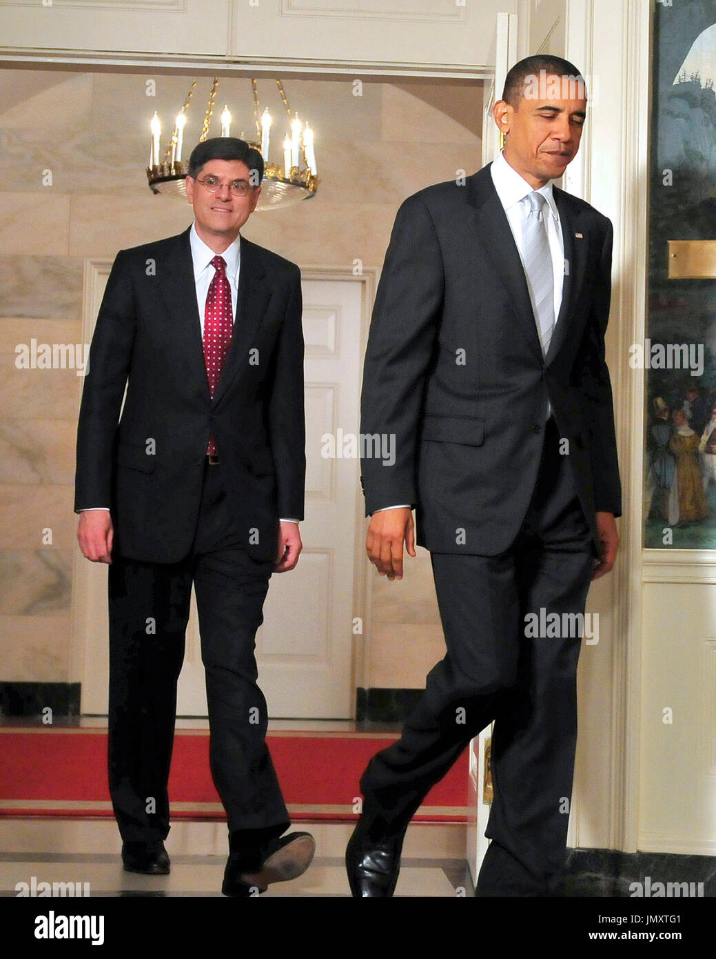 United States President Barack Obama, right, arrives to announce he has ...