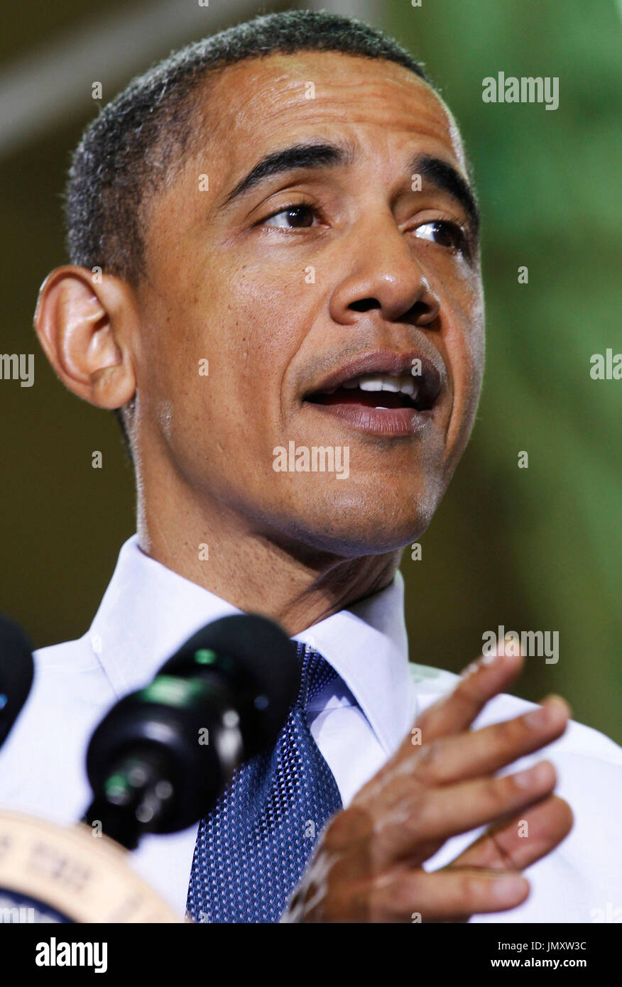 United States President Barack Obama speaks after touring the Ford ...