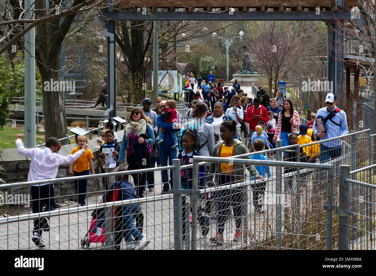 Families and school groups enjoy an early spring day at the ...