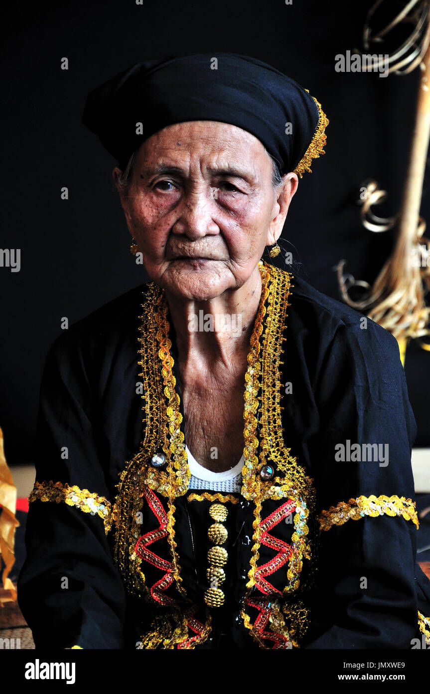 Portrait of High Priest in Sabah Borneo Stock Photo - Alamy