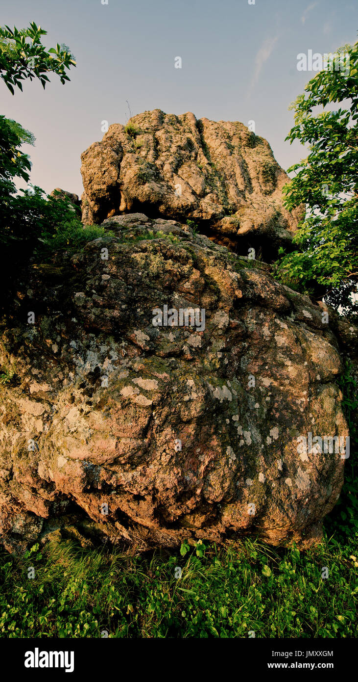 Rocks and stones in the countryside spring landscape Stock Photo - Alamy