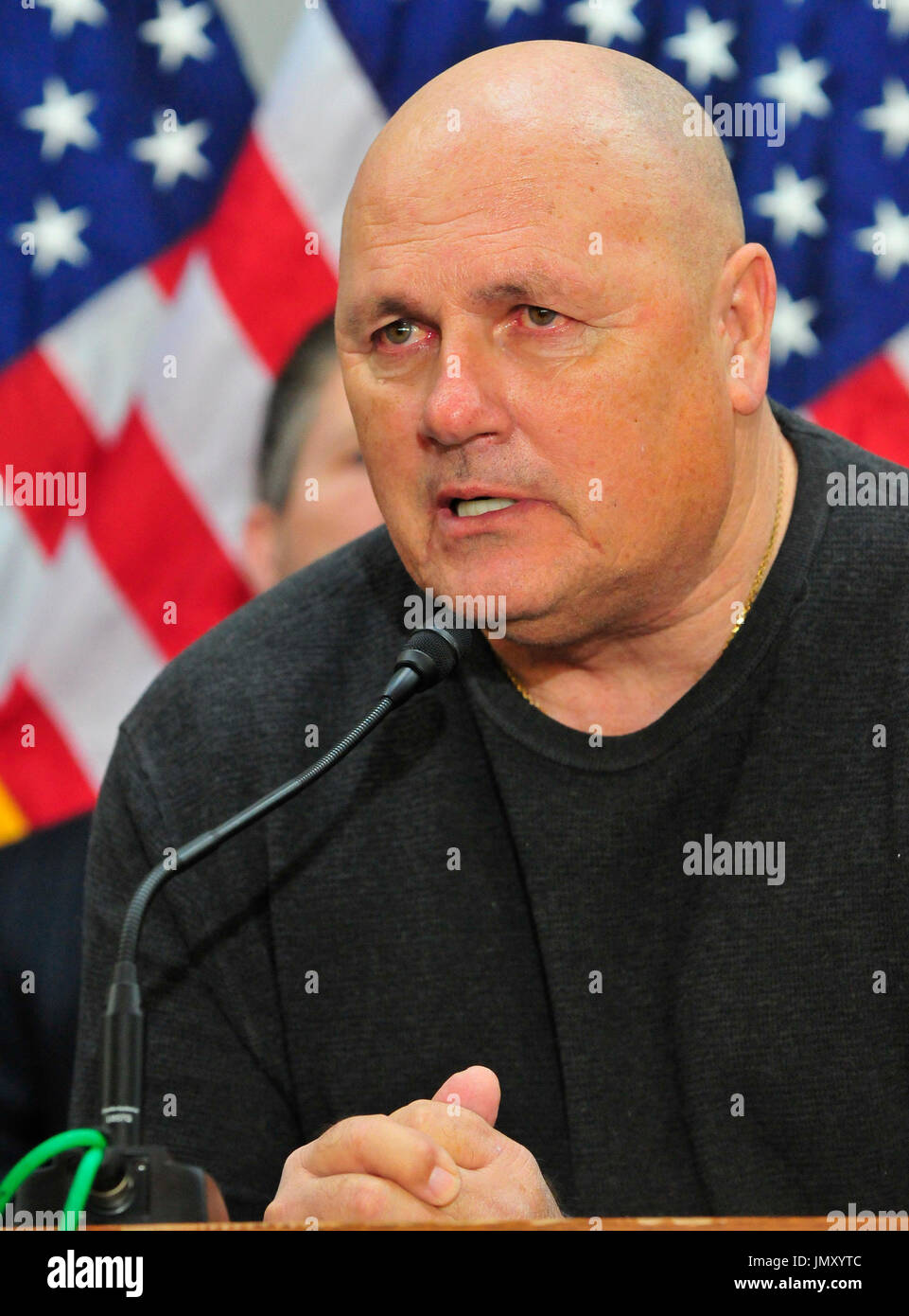 Joseph Zadroga, father of James Zadroga, makes remarks during a press ...