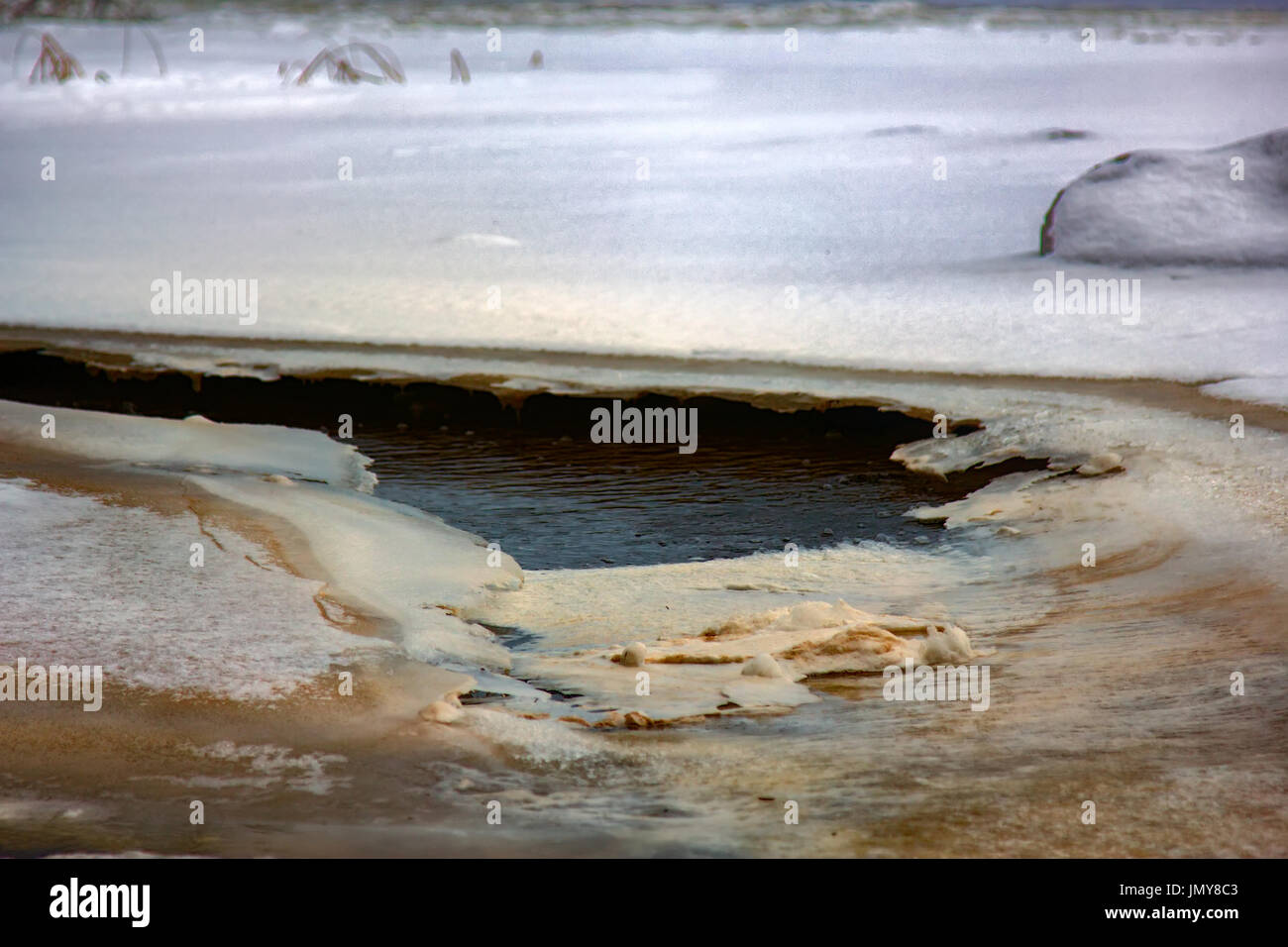 frozen coast sea in winter. frosty weather came in December Stock Photo ...