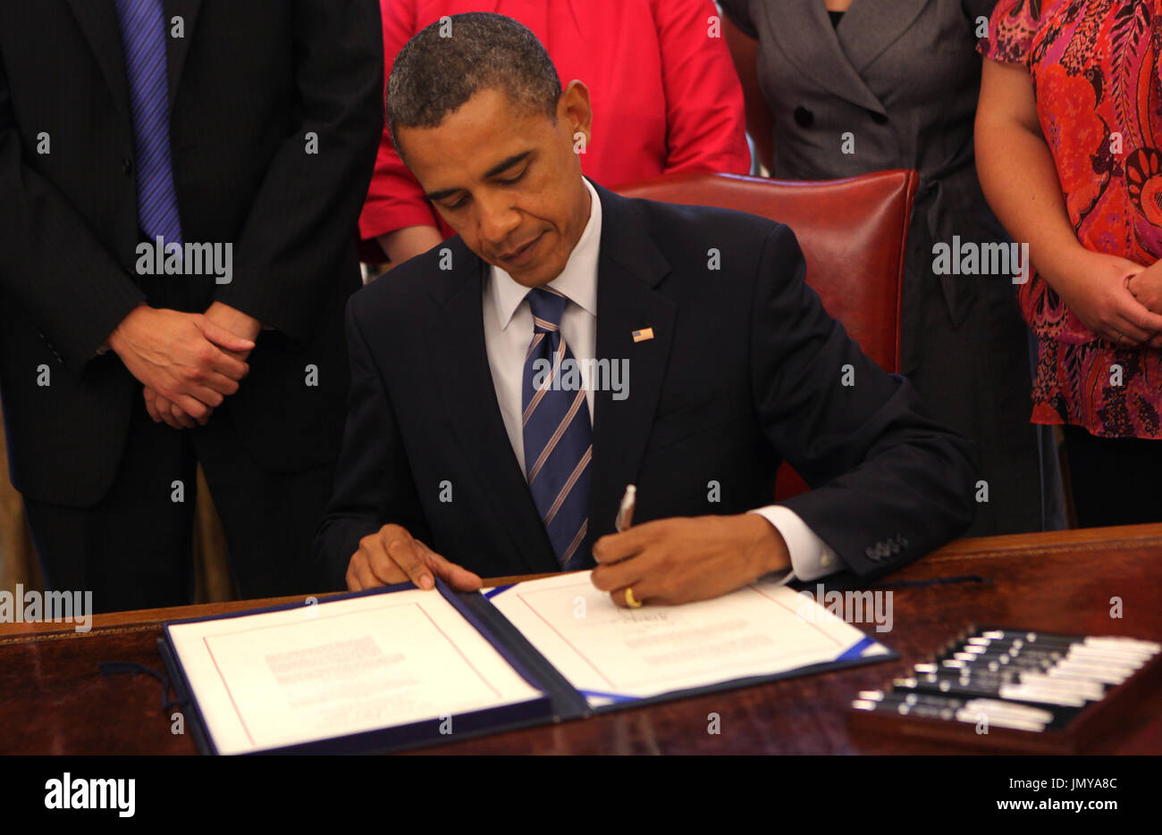 United States President Barack Obama signs the Education Jobs and ...