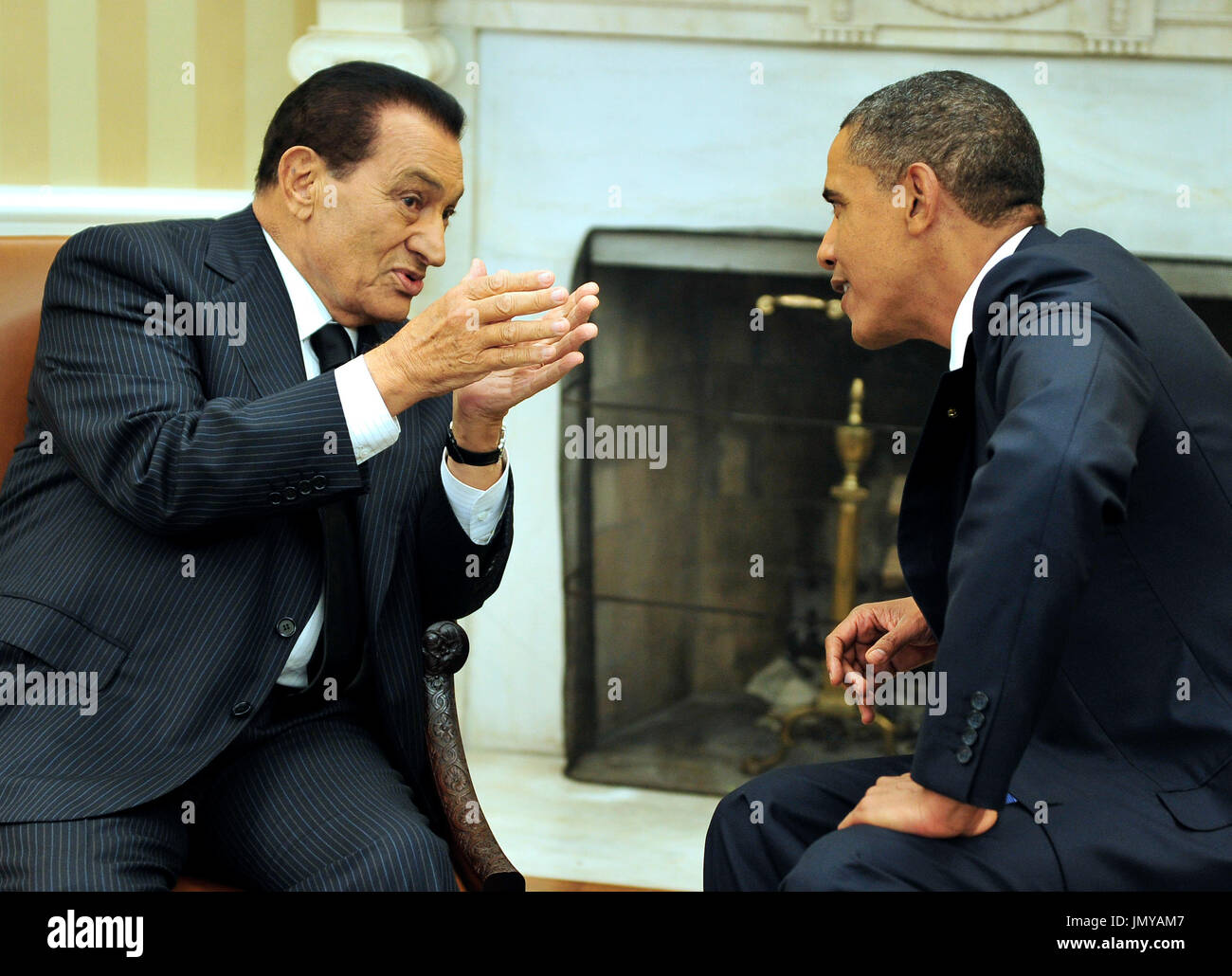 United States President Barack Obama meets President Hosni Mubarak of ...