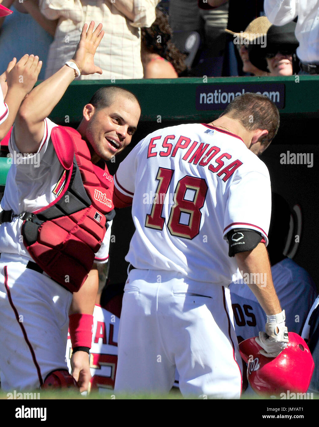 New York Mets against the Washington Nationals catcher Ivan Rodriguez ...