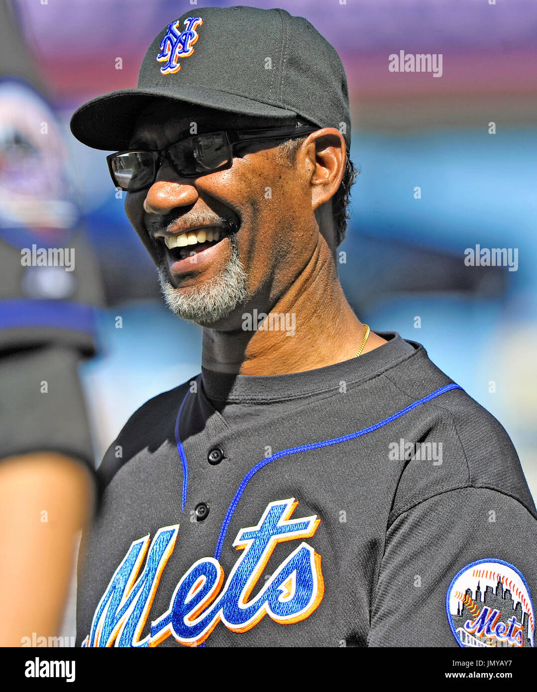 New York Mets manager Jerry Manuel (53) is all smiles as he savors his ...
