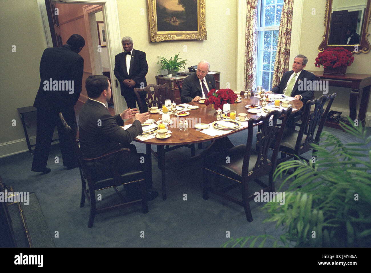 United States President George W. Bush dines with U.S. Vice President ...