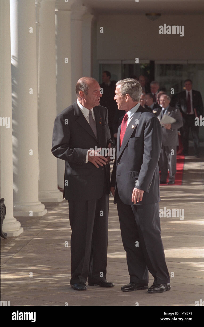 United States President George W. Bush and President Jacques Chirac of ...