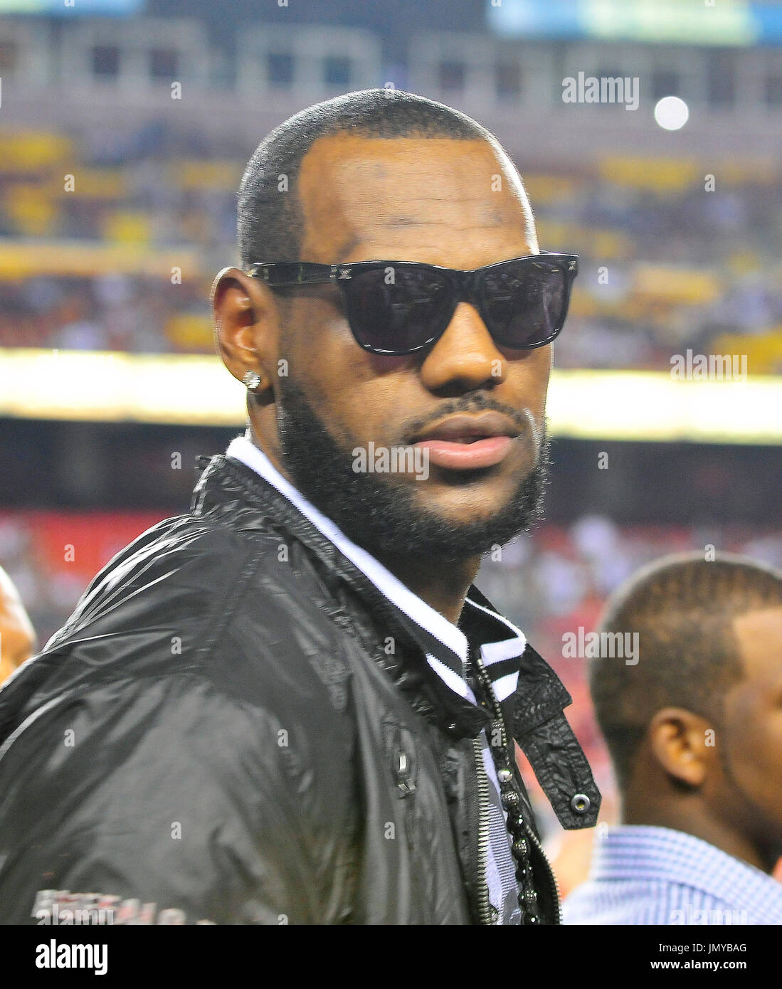 LeBron James on the sidelines prior to the Dallas Cowboys against the ...
