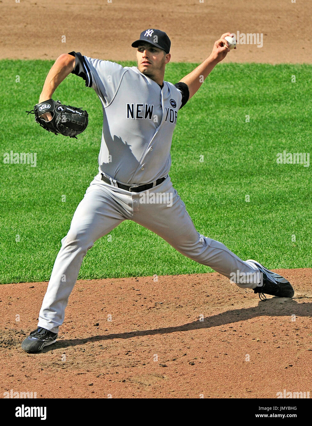 New York Yankees pitcher Andy Pettitte (46) works in the sixth inning ...