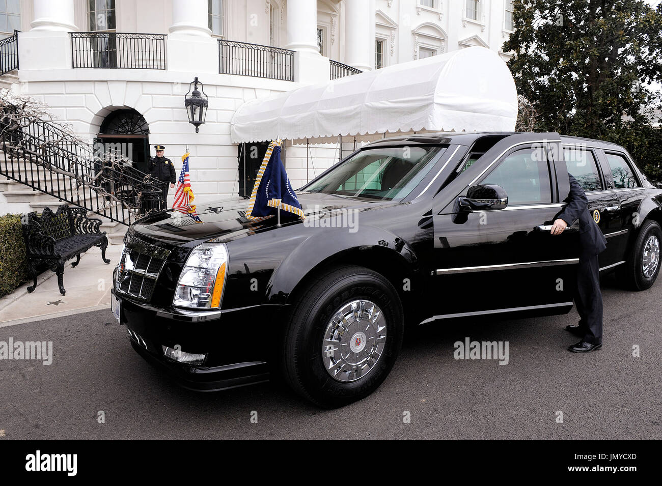 United States President Barack Obama's limousine is waiting on the ...