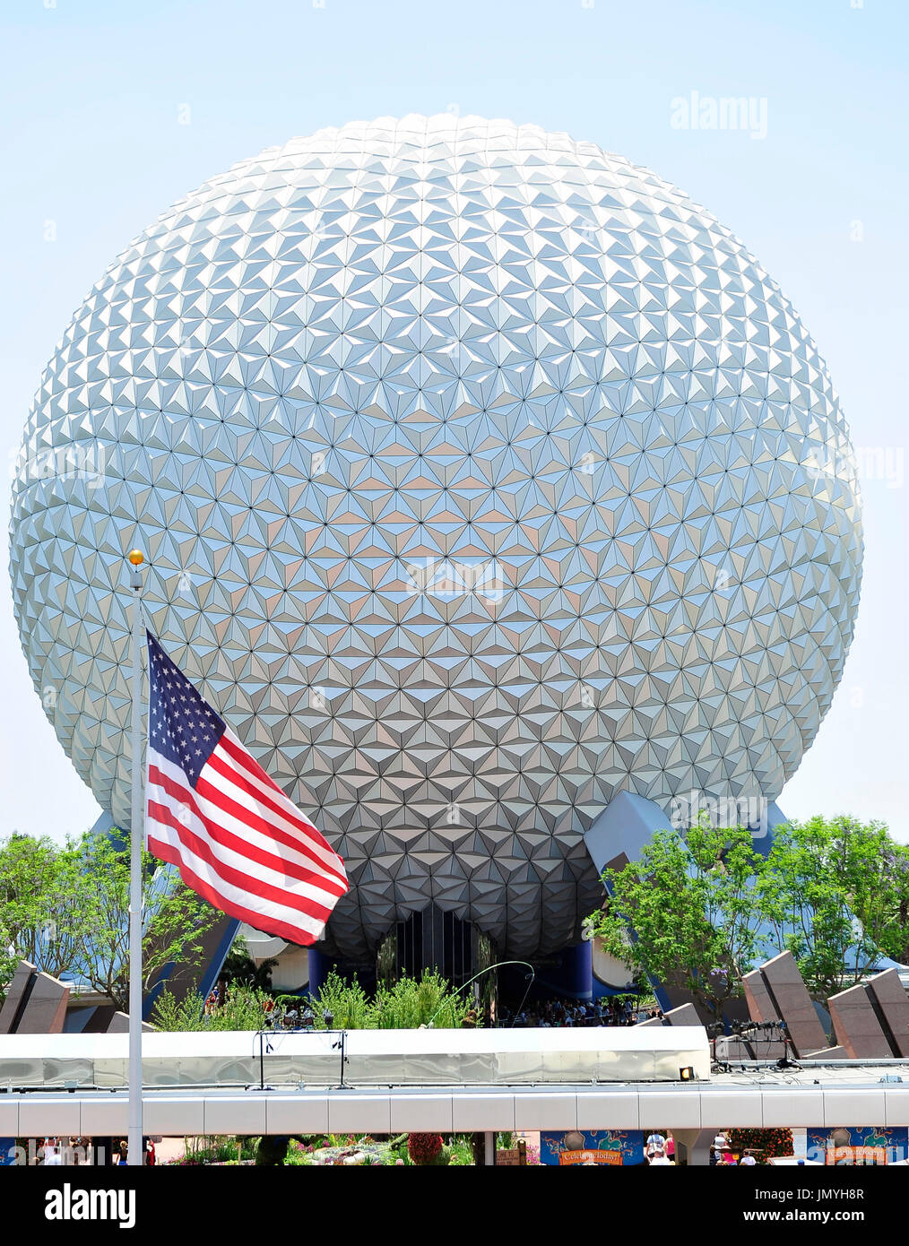 Spaceship Earth Attraction near the entrance to the Epcot theme park in ...