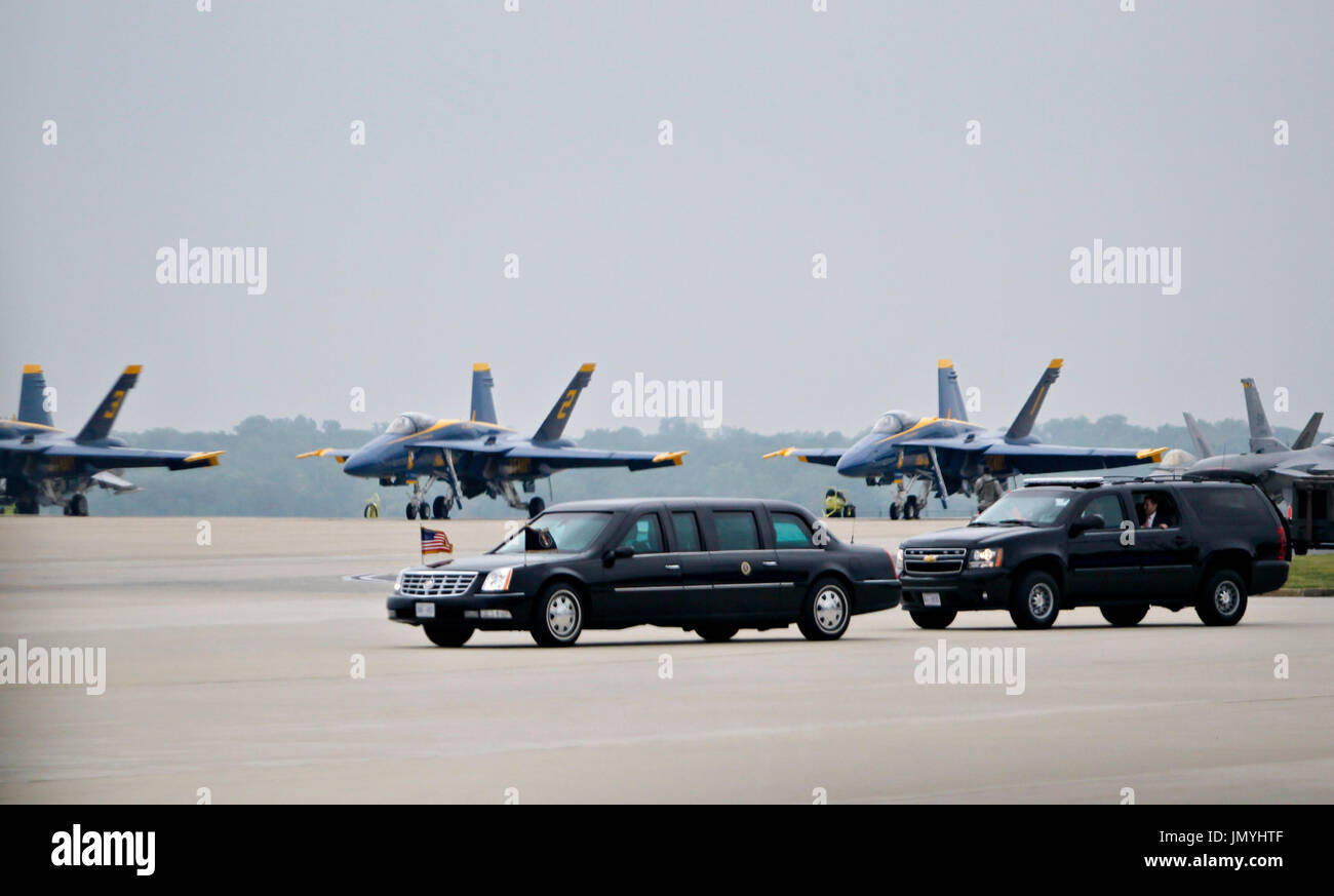 The Presidential Limousine with United States President Barack Obama ...