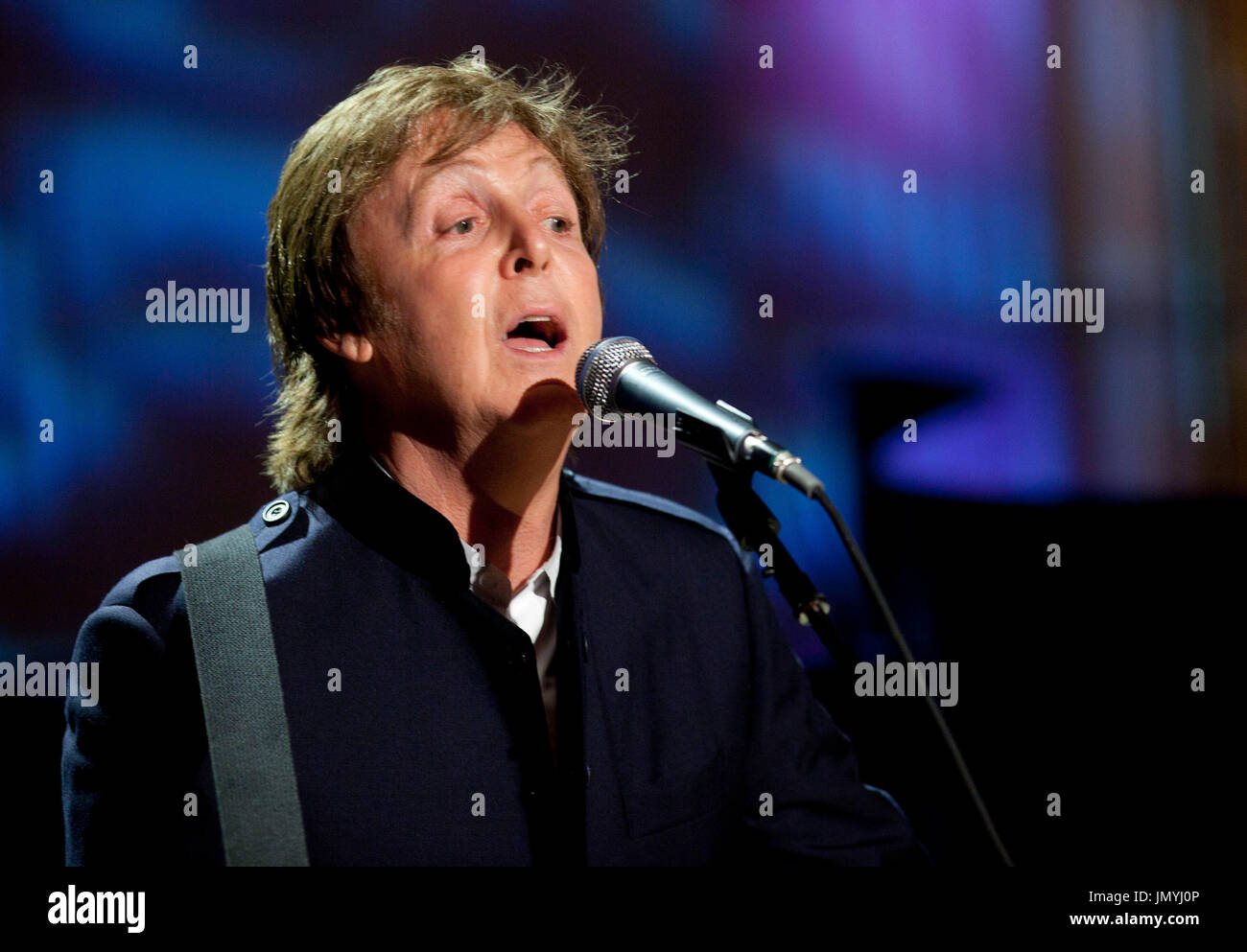 Former Beatle Paul McCartney performs "Michelle" in the East Room of ...
