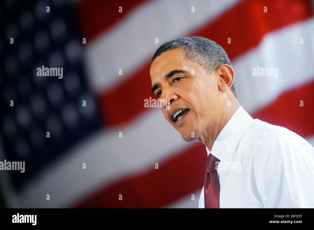United States President Barack Obama makes a statement on the monthly ...