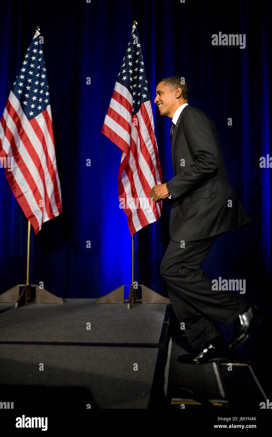 United States President Barack Obama enters the DSCC/DCCC event in ...