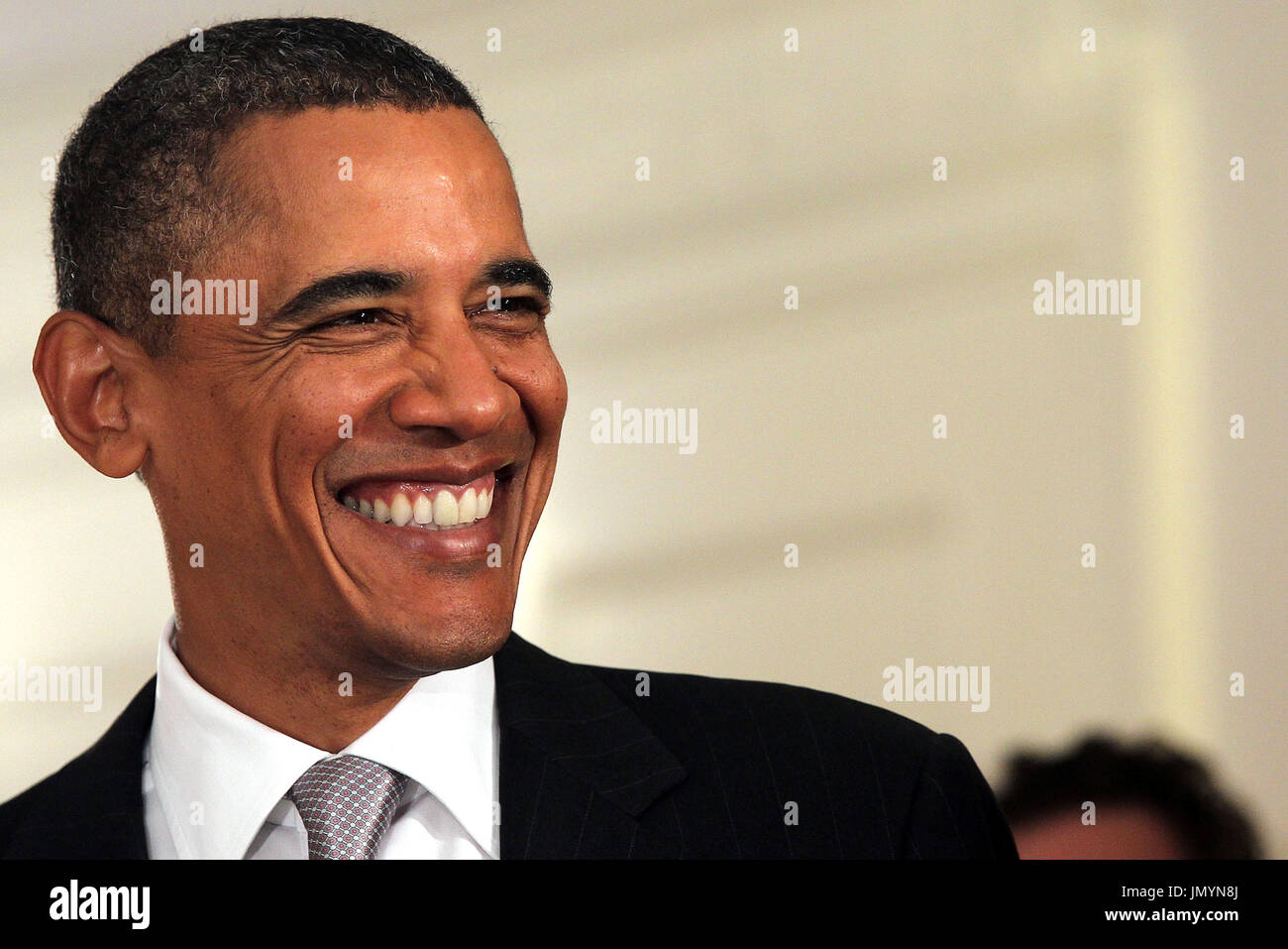 United States President Barack Obama (R) enters a bilateral meeting ...