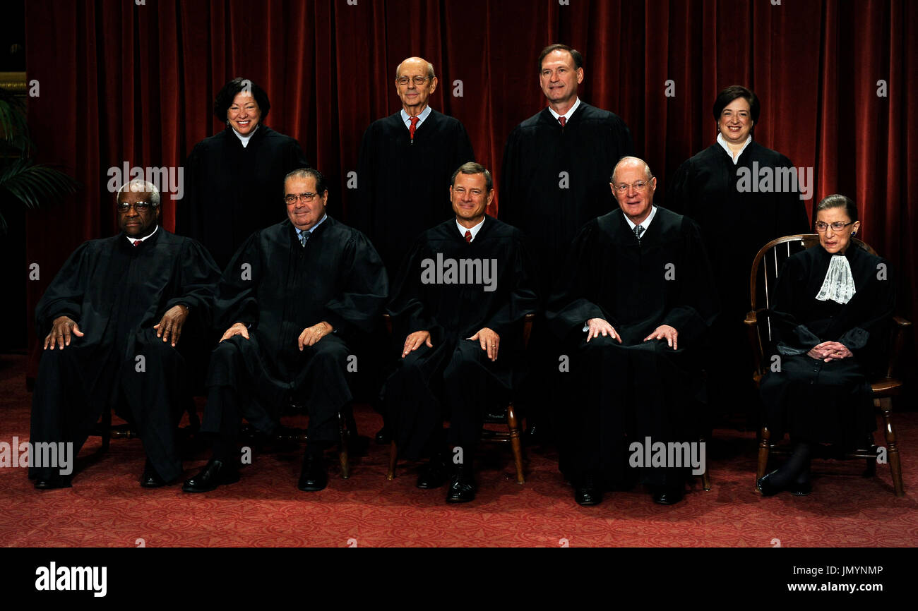 The Supreme Court Justices of the United States sit for a formal group ...