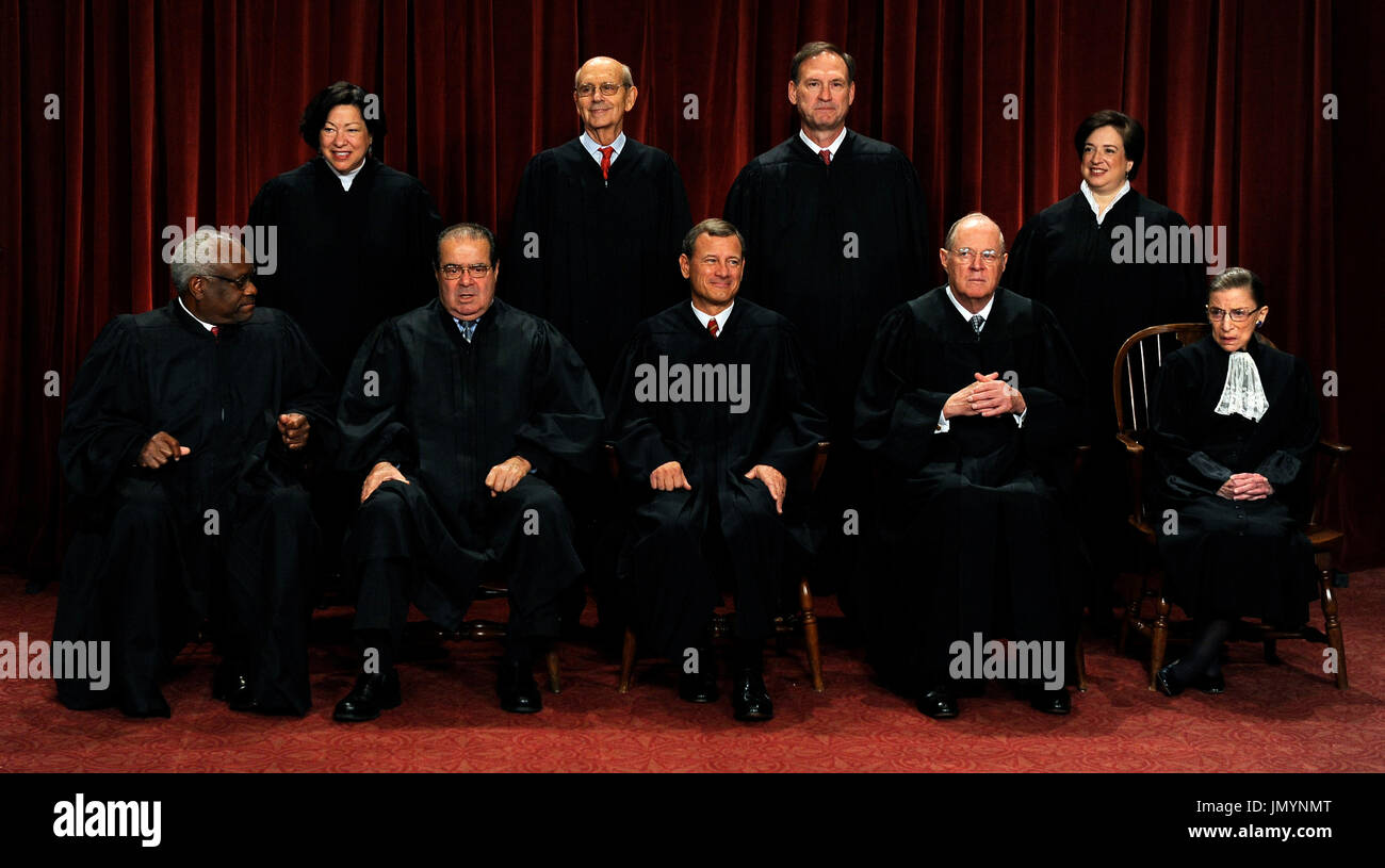 The Supreme Court Justices of the United States sit for a formal group ...